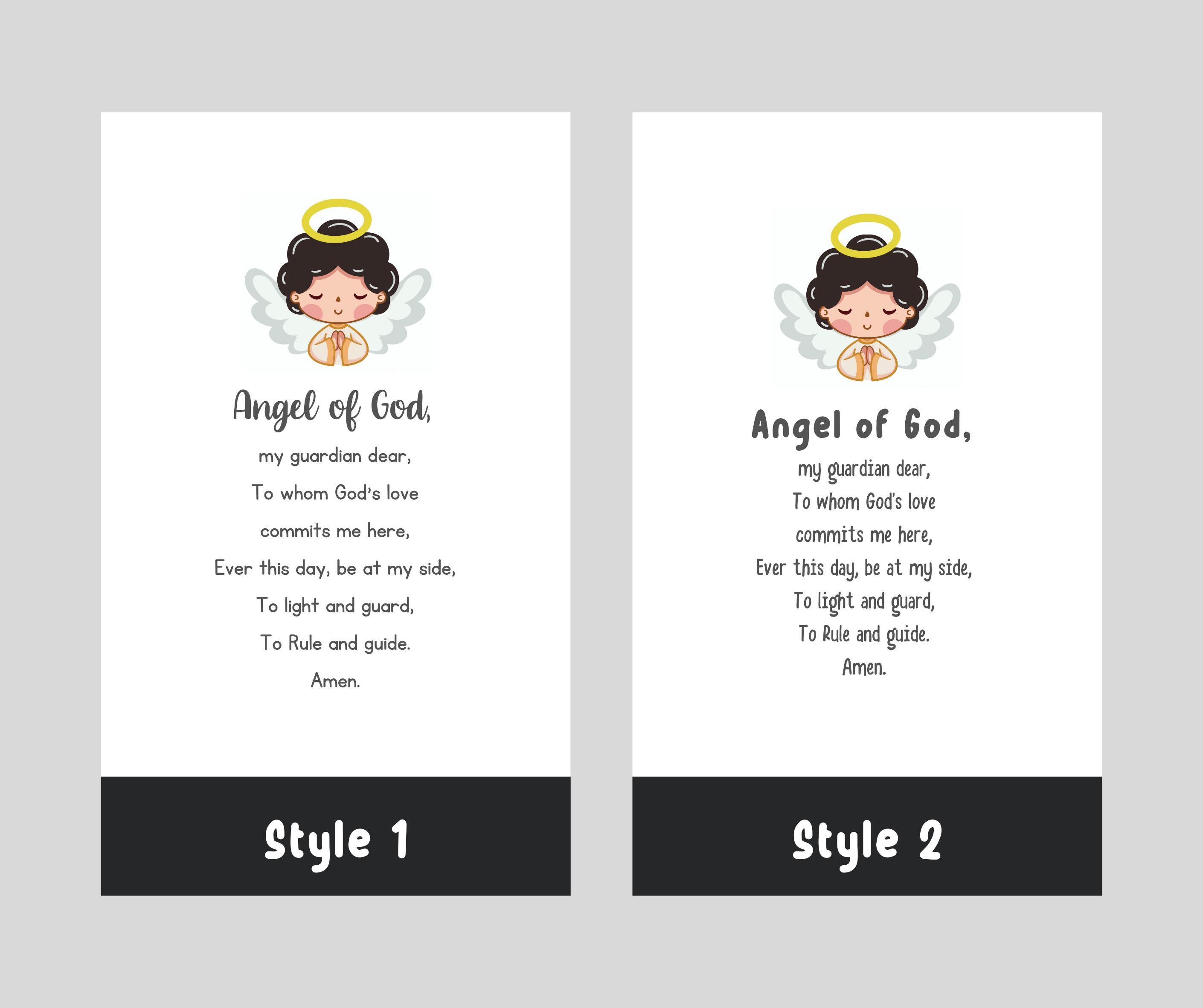 Guardian Angel Prayer Poster Nursery Wall Art for Playroom Decor ...