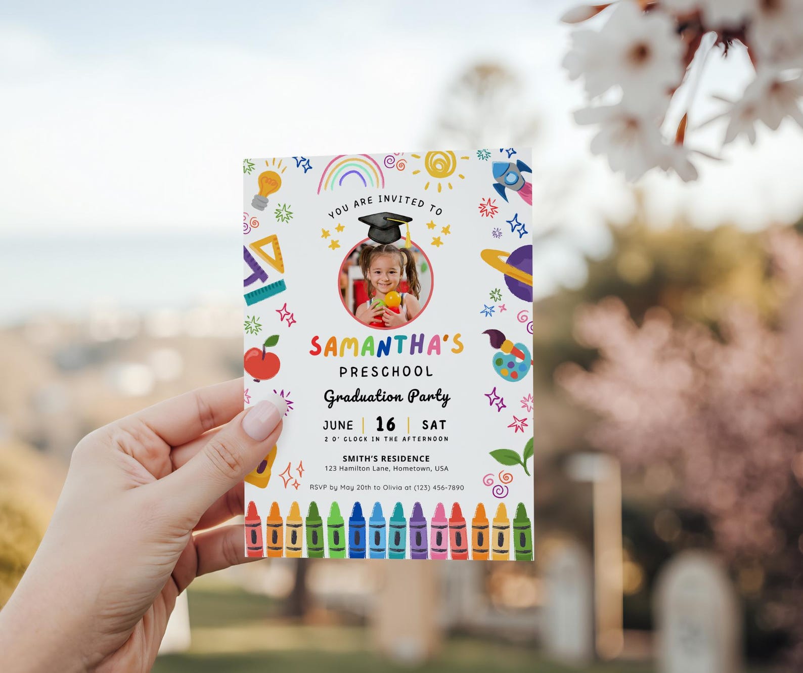 Editable Pre-k Graduation Invitation: Colorful Crayon Design (digital ...