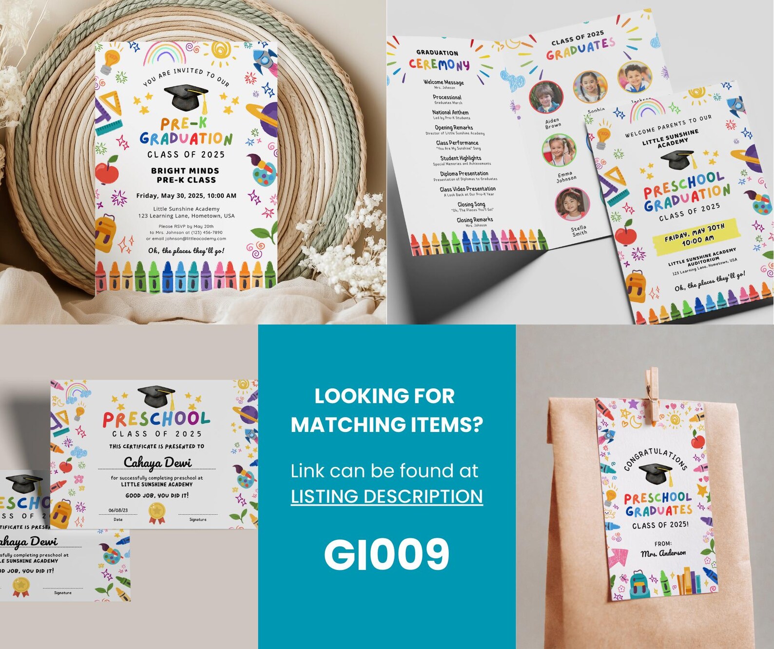 Preschool Graduation Invitation, Pre-k Grad Announcement Card Editable ...