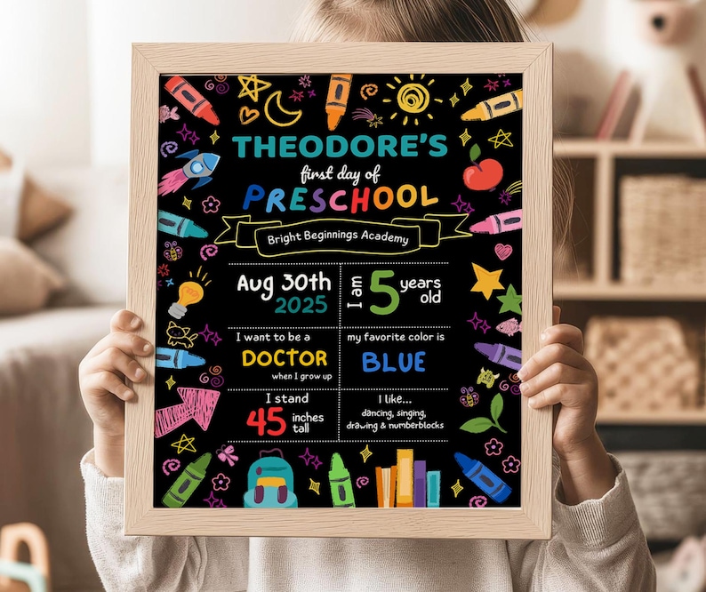 Editable First Day of School Sign, Back to School Sign Printable, First ...