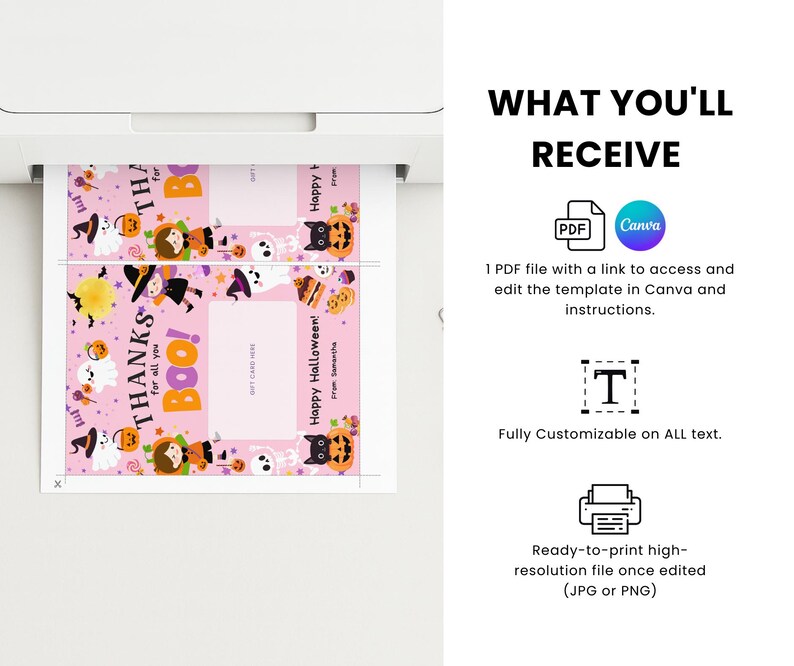 Halloween Gift Card Holder, Thanks for All You Boo Favor for Class Gift ...