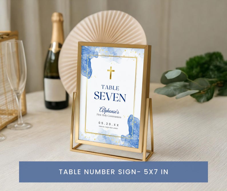 Blue First Communion Essential Bundle Template, Boy Holy Communion ...