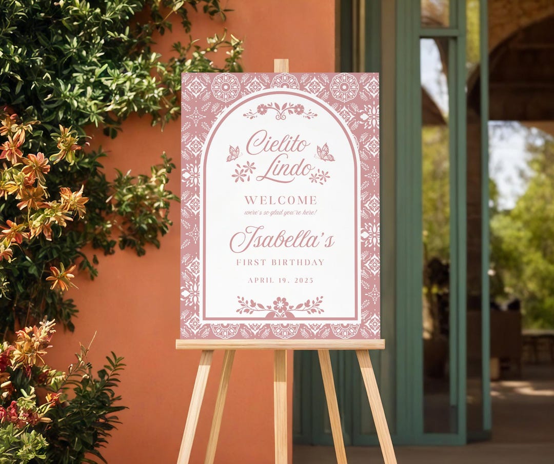 Editable Cielito Lindo Welcome Sign, Mexican Papel Picado Arch, Canva ...