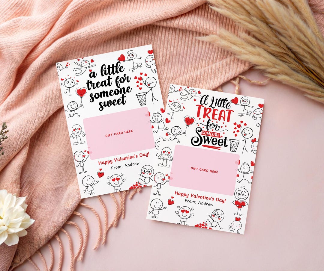 Valentine Gift Card Holder Template, Editable Canva, Cute Doodle ...