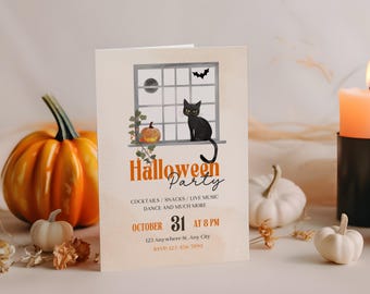 Editable Halloween Invitation, Halloween Birthday Invitation, Halloween ...