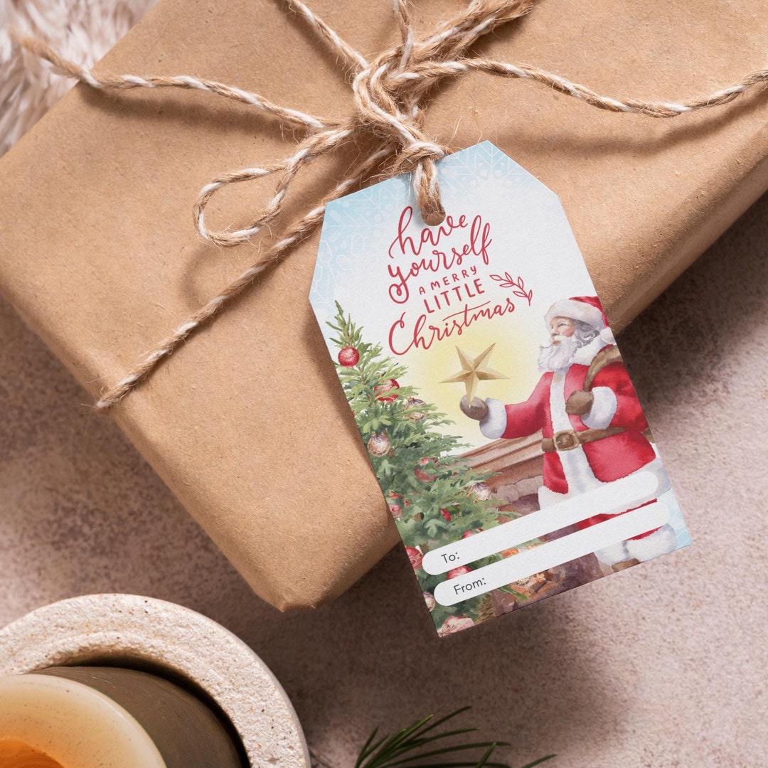 Editable Santa Gift Tag, Printable Merry Christmas Gift Tags, Christmas ...