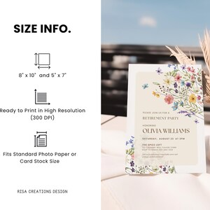 Wildflower Retirement Party Invitation, Garden Celebration, Editable ...
