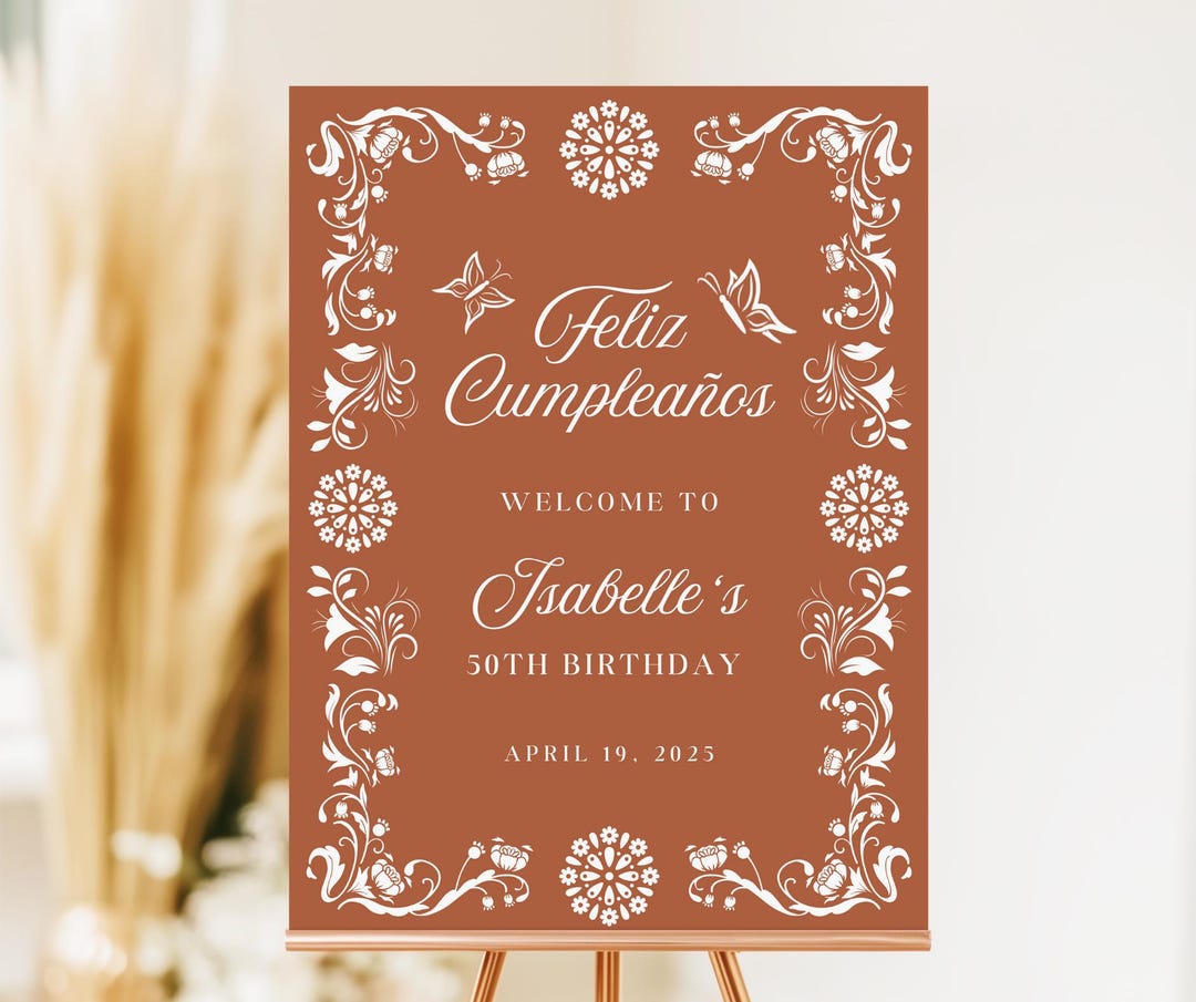 Cielito Lindo Birthday Welcome Sign, Feliz Cumpleaños Signage ...