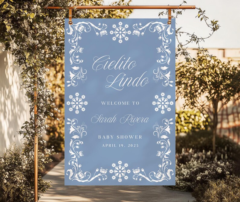 Editable Cielito Lindo Baby Shower Sign, Talavera Baby Shower Welcome ...