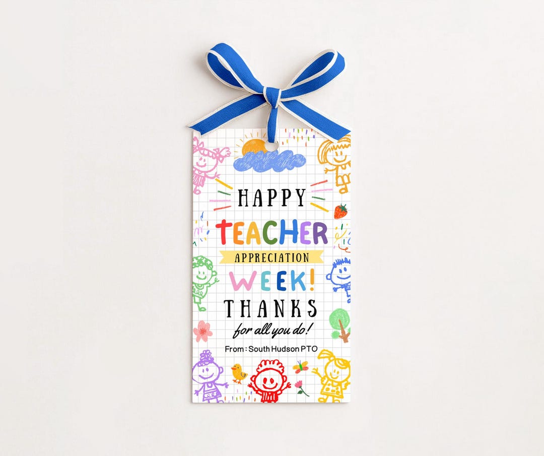 Teacher Appreciation Gift Tag Template, Printable Canva Thank You Tag ...