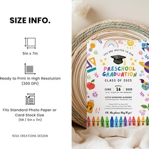 Kindergarten Graduation Invitation, Pre-k Grad Announcement Card ...