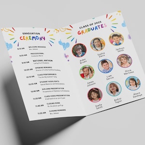 Preschool Graduation Program Template: Class of 2025, Editable Canva ...