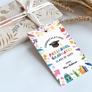 Pre-k Graduation Gift Tags, Printable Preschool Graduate Favor Tag ...