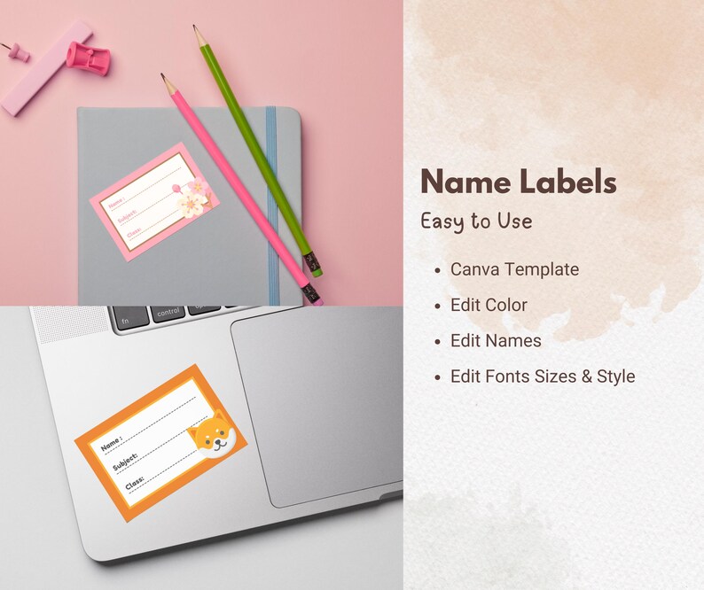 Personalized Colorful Label Stickers Customizable Name Labels for ...
