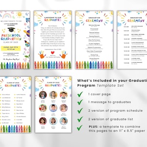 Preschool Graduation Program Template: Class of 2025, Editable Canva ...