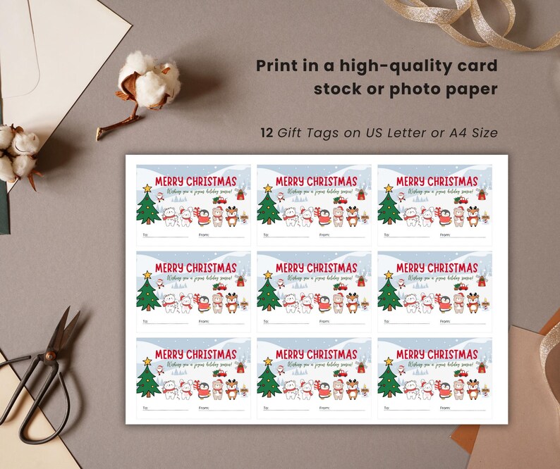 Editable Merry Christmas Gift Tag, Printable Merry Christmas Tag, Cute ...