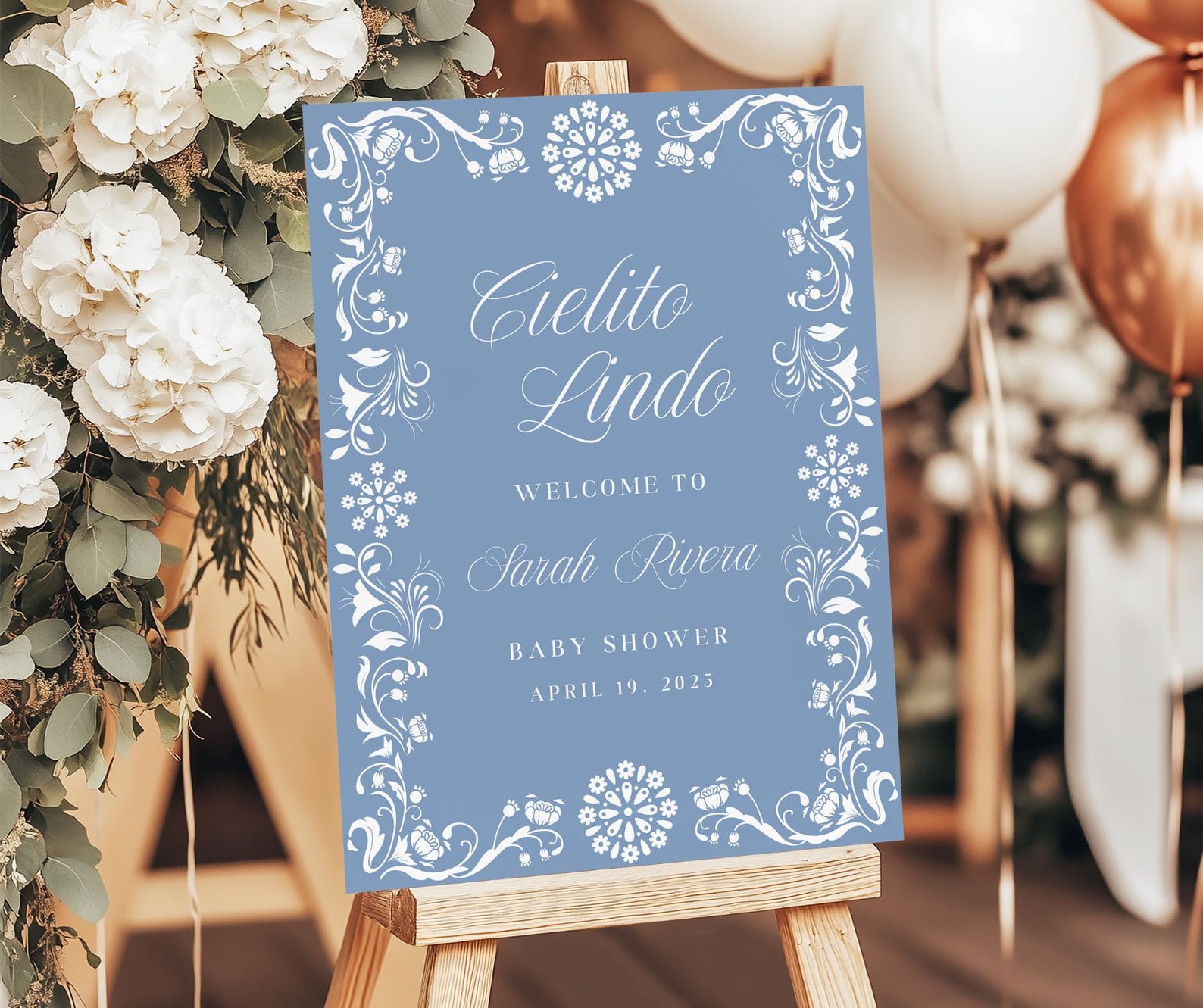 Editable Cielito Lindo Baby Shower Sign, Talavera Baby Shower Sign ...