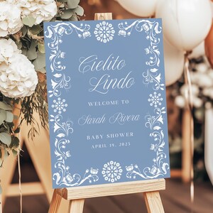 Editable Cielito Lindo Baby Shower Sign, Talavera Baby Shower Welcome ...