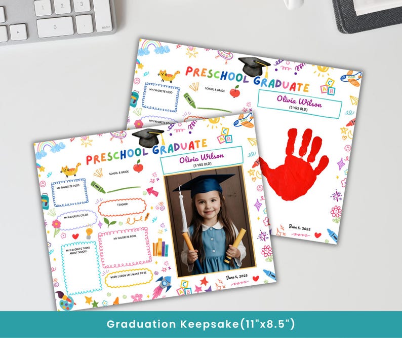 Preschool Graduation Bundle Editable Canva, Invitation Diploma Program ...