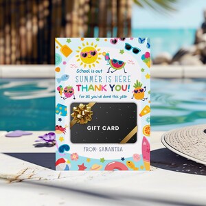 End of Year Teacher Gift Card Holder, School is Out Summer is Here ...