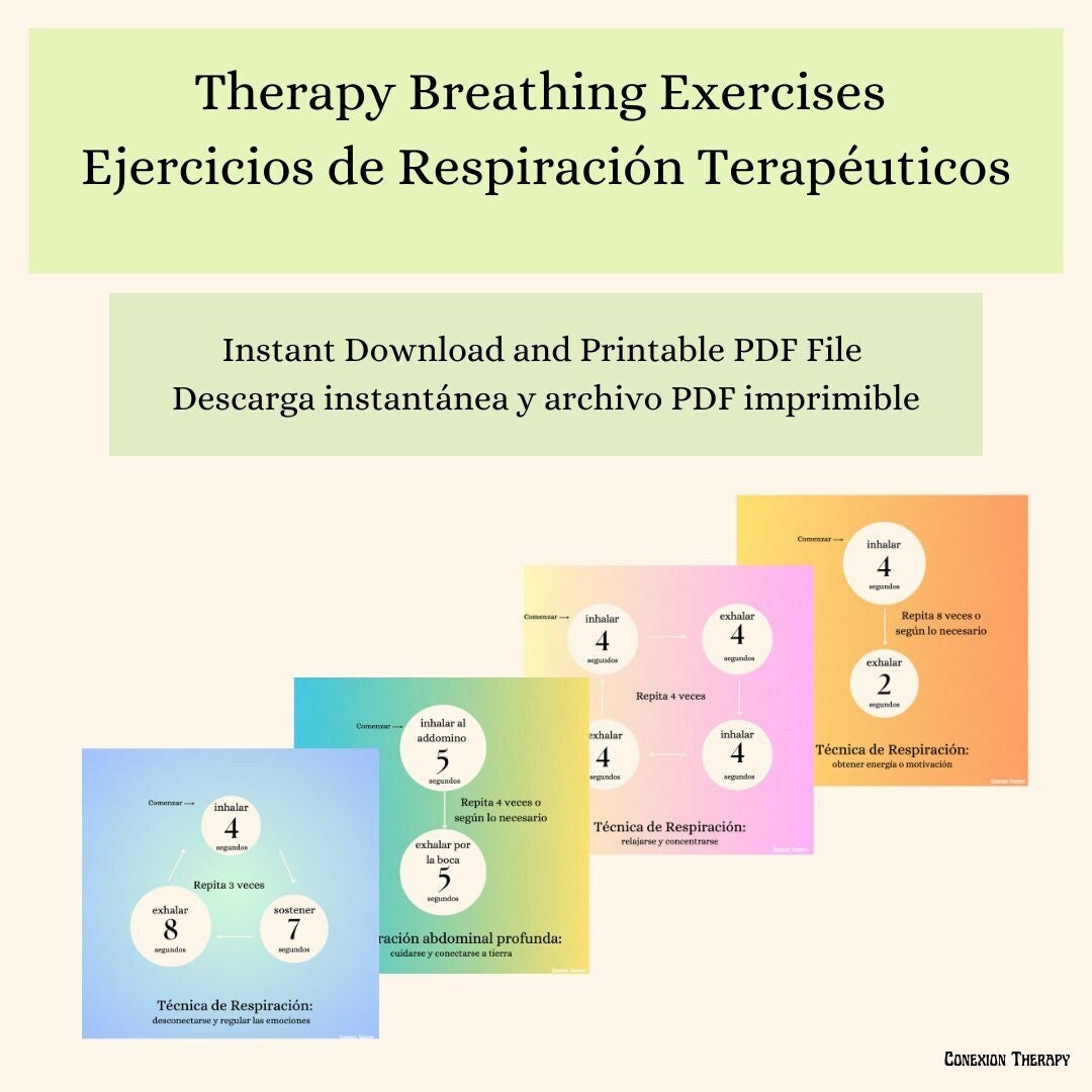 Spanish Therapy Breathing Exercises, Tecnicas De Respiramiento - Etsy