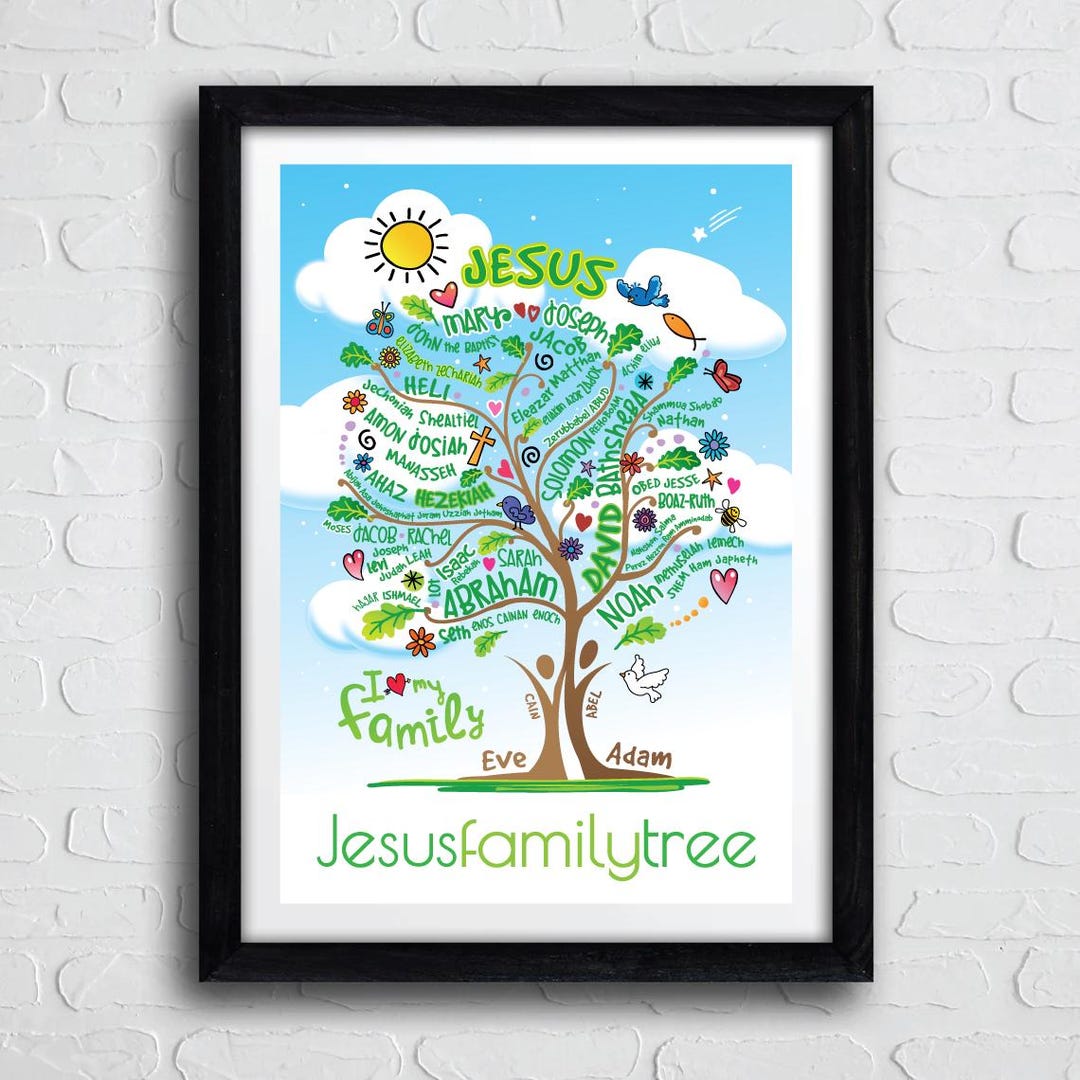 Jesus Family Tree Poster - Christian Nursery Decor - Christian Gifts ...