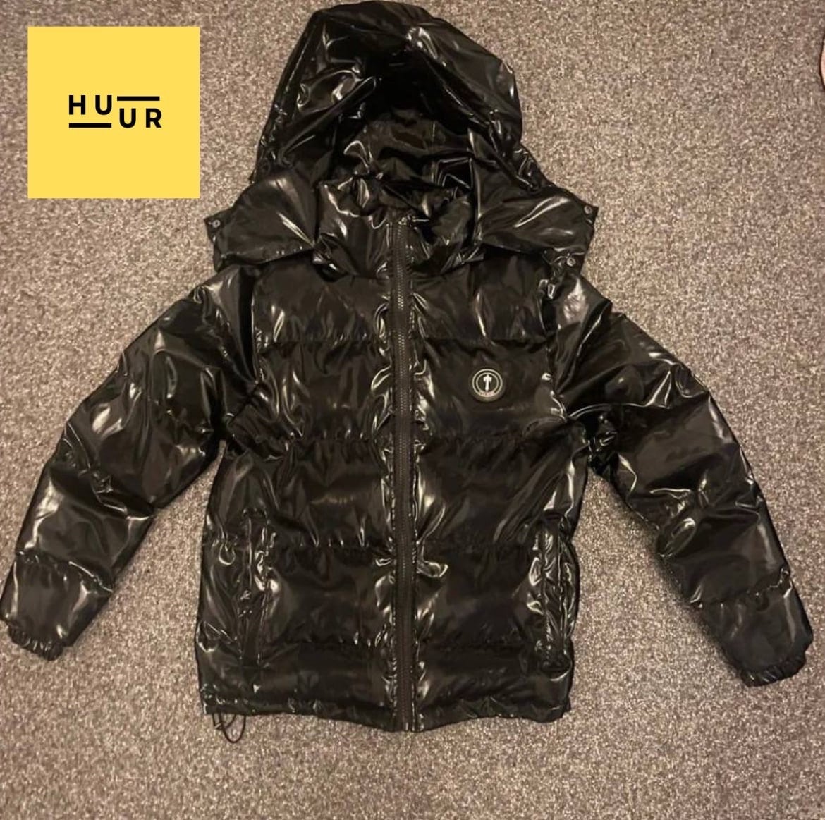 Trapstar Irongate Puffer Jacket Glossy Black With Detachable Hood ...