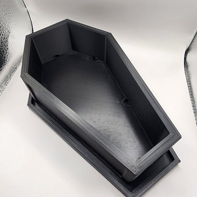 3D Printed Coffin Planter With Skeleton: Goth Halloween Decor - Etsy