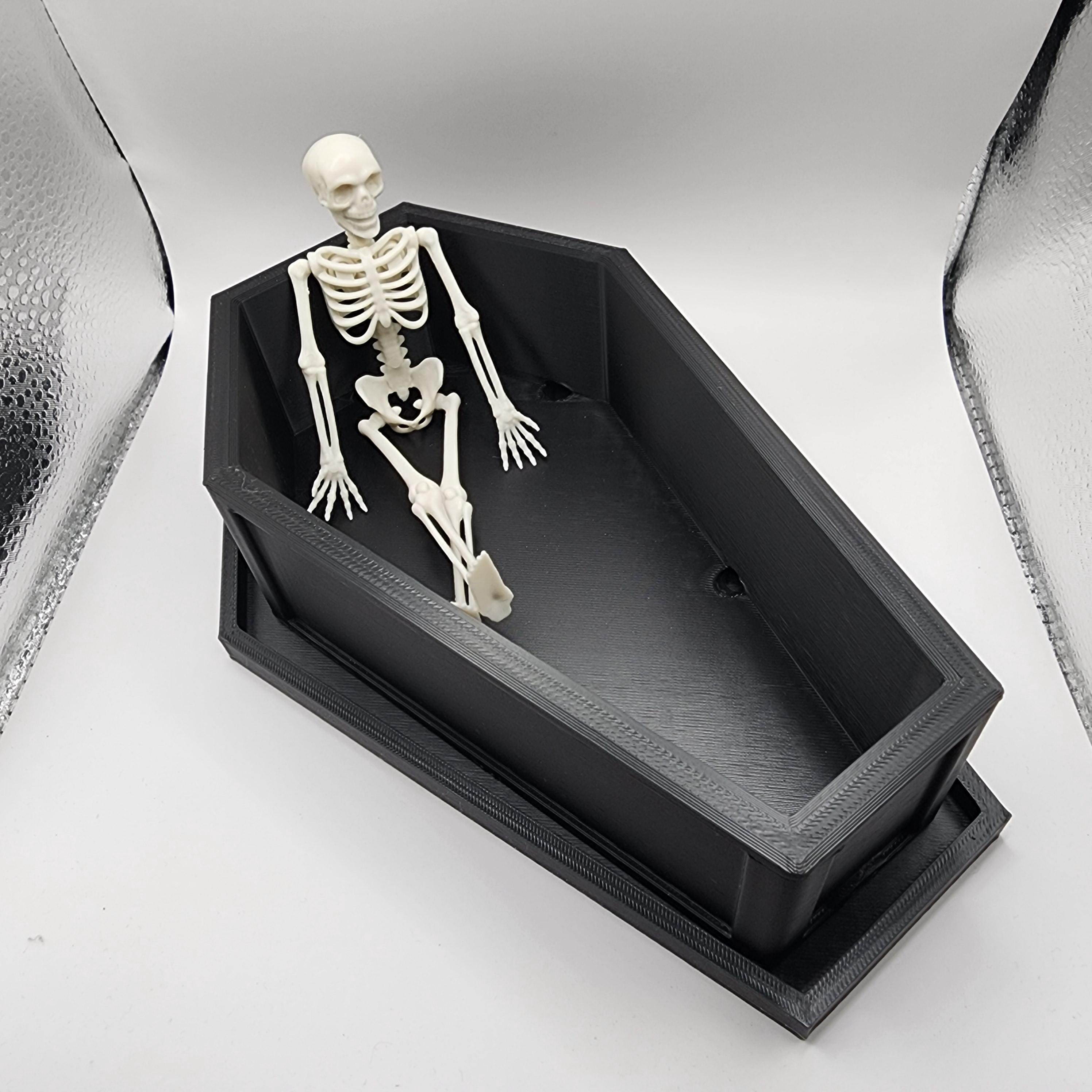 3D Printed Coffin Planter With Skeleton: Goth Halloween Decor - Etsy
