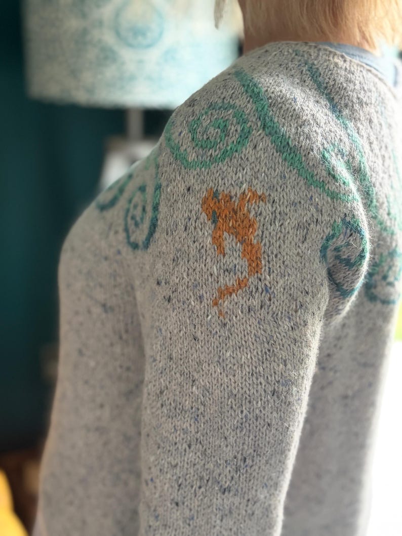 Women's Wave Yoke Jumper Knitting Pattern | Fish Detail Top-down ...