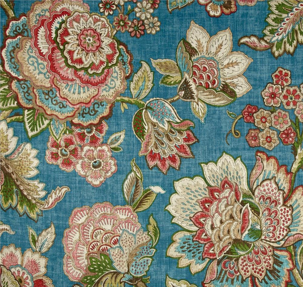 Teal Curtains Jacobean Floral Rod Pocket | Etsy Teal Curtains Jacobean Floral Rod Pocket | Etsy