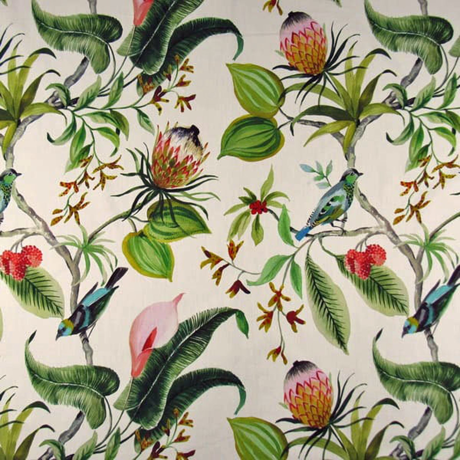 Tropical Bird Curtains Leaf Print - Etsy