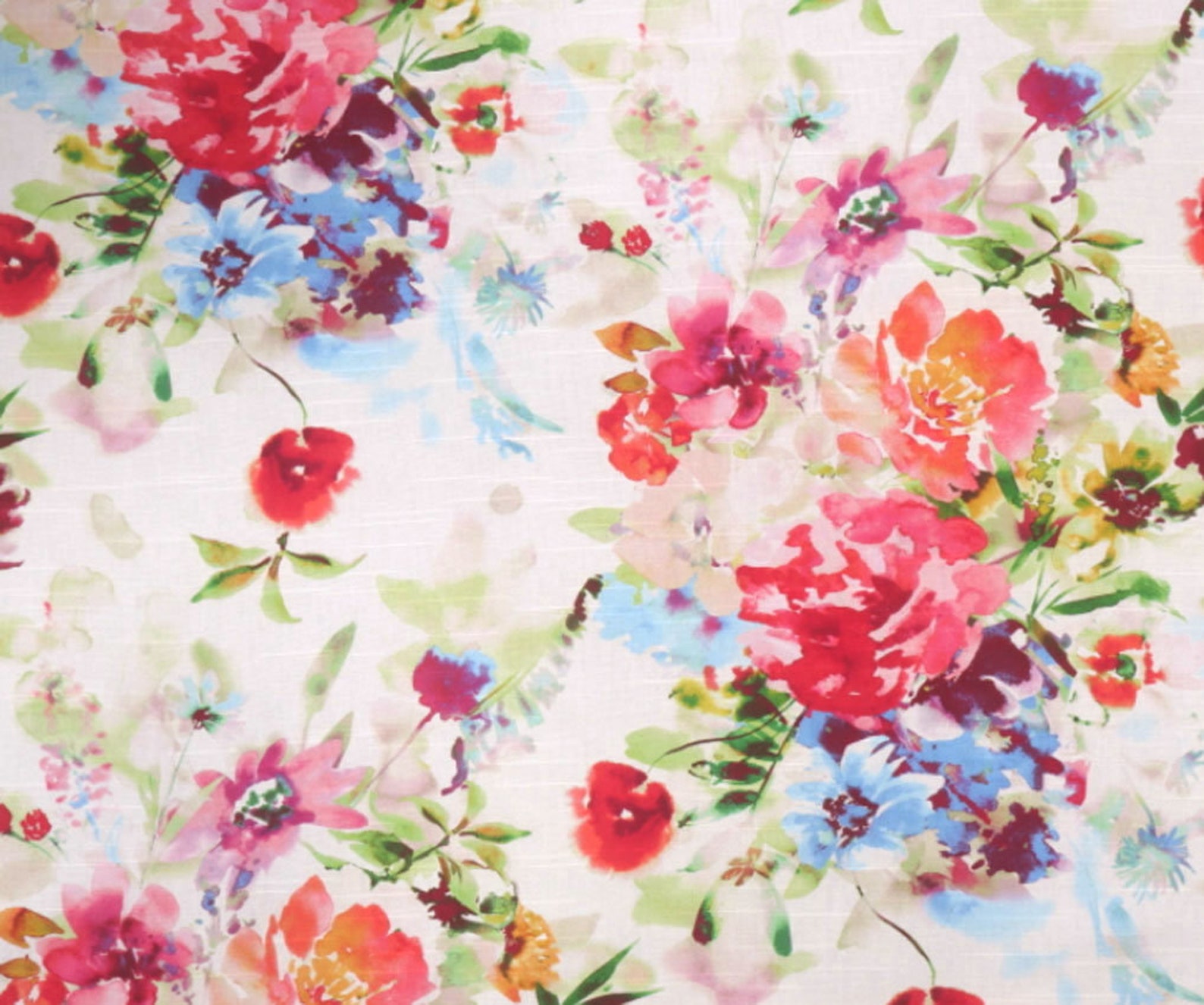 Bright Watercolor Floral Curtains - Etsy