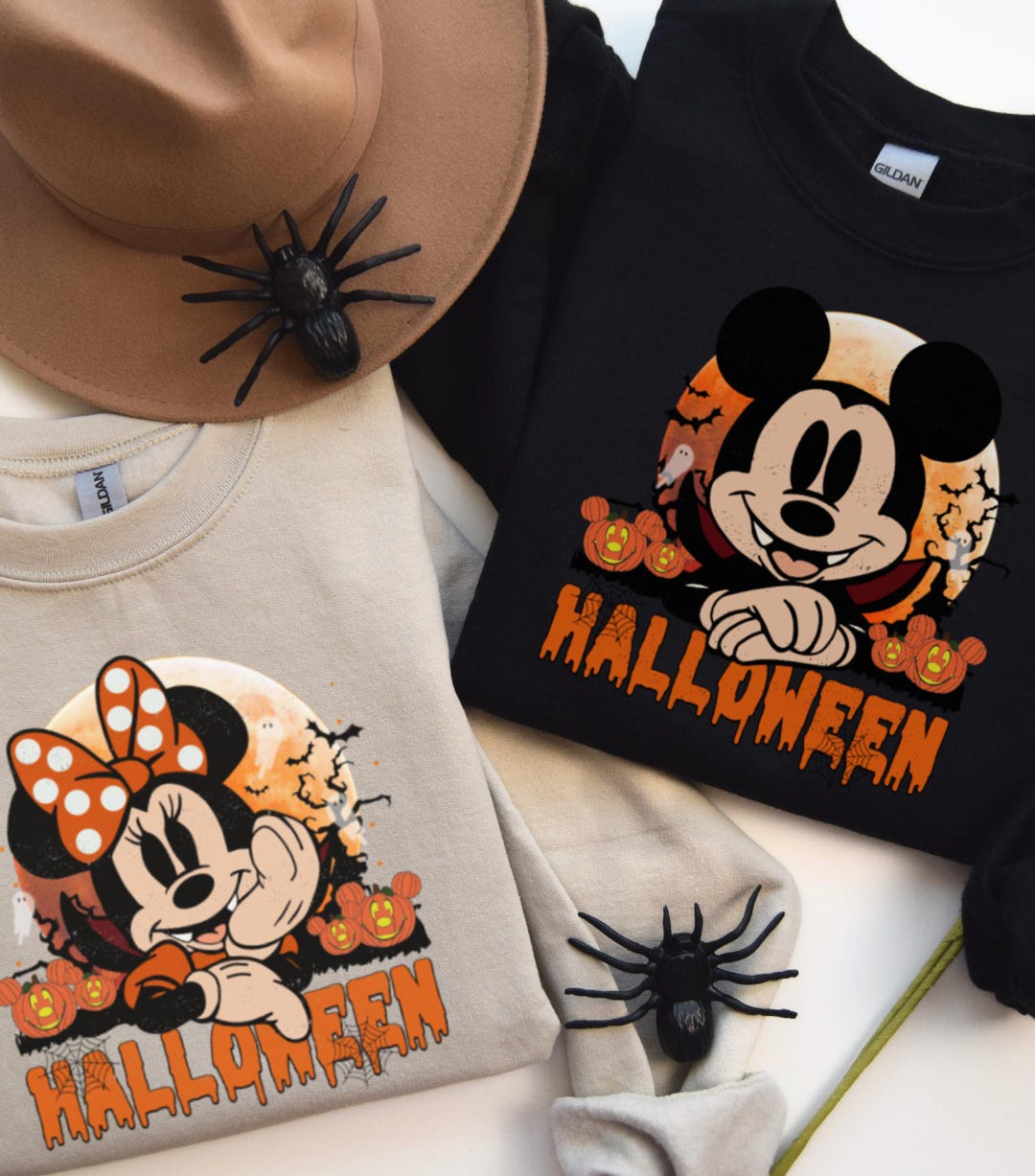 Mickey & Minnie Vampire Halloween Sweatshirt, Disney Halloween: Vampire ...
