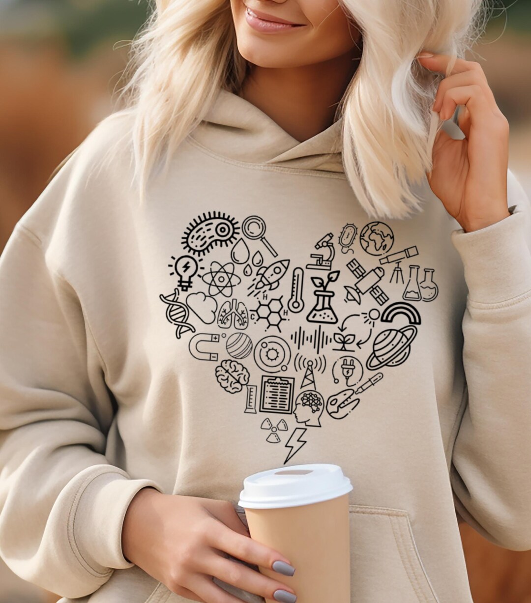 Retro Woman in Science Hoodie, Science Christmas Hoodie, Scientist ...