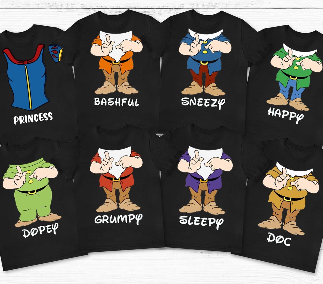 Seven Dwarfs Costume, 7 Dwarf Shirt, Matching 7 Dwarf Group Shirt ...