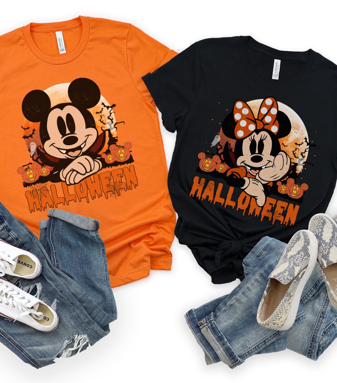 Mickey & Minnie Vampire Halloween T-shirts, Disney Halloween: Vampire ...