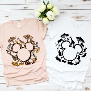 Safari Animal Kingdom T-shirt: Leopard Print Mickey Head - Etsy