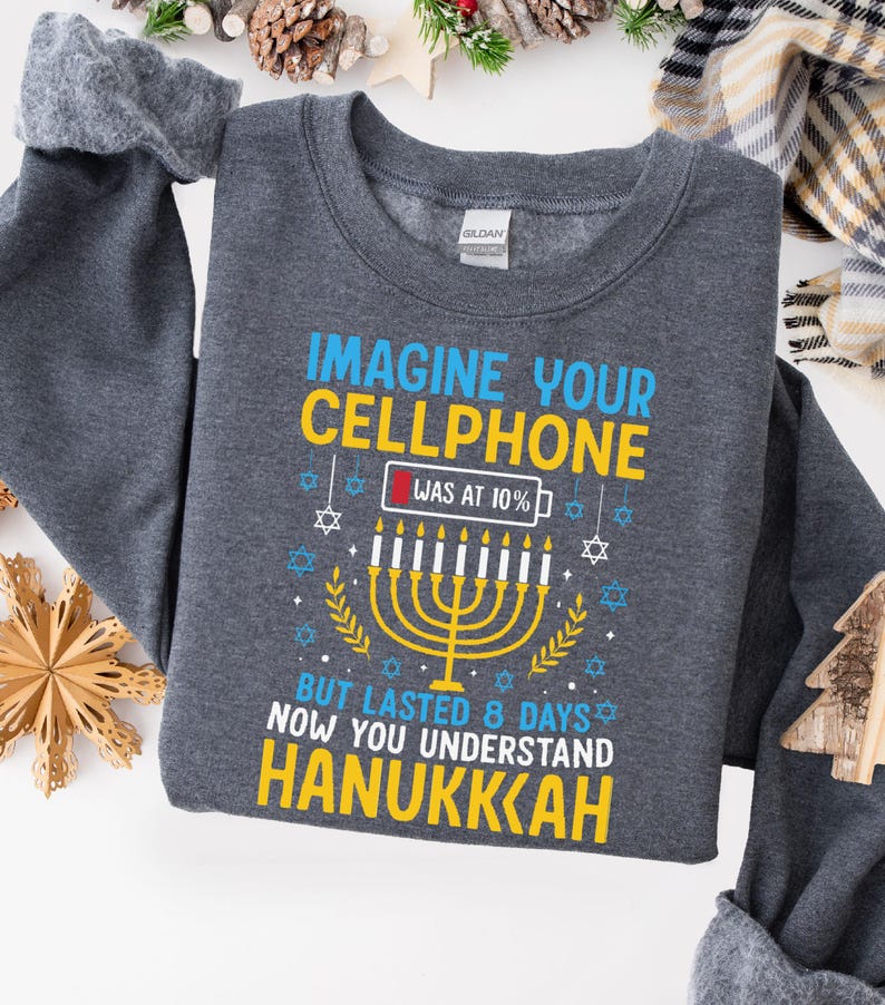 Cozy Hanukkah Sweatshirt, Cute Holiday Menorah Sweatshirt, Festive ...