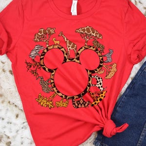 Safari Animal Kingdom T-shirt: Leopard Print Mickey Head - Etsy