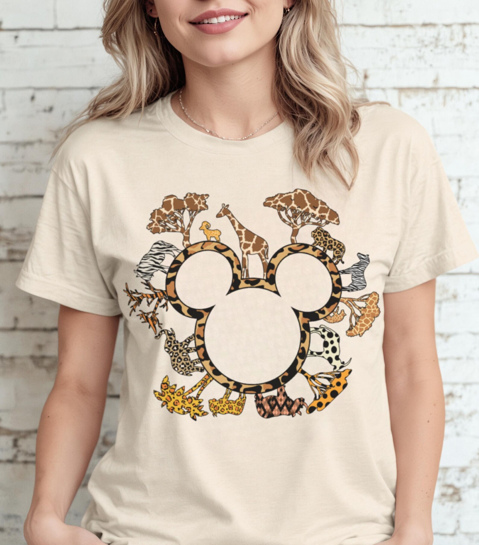 Safari Animal Kingdom T-shirt: Leopard Print Mickey Head - Etsy
