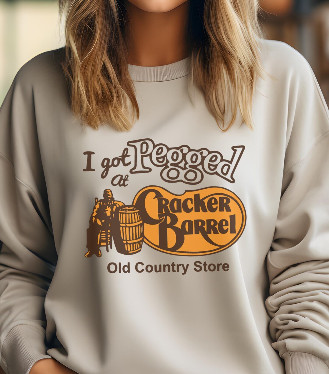 I Got Pegged at Old Country Store Sweatshirt, Funny 'I Got Pegged' Country Store Sweatshirt ...