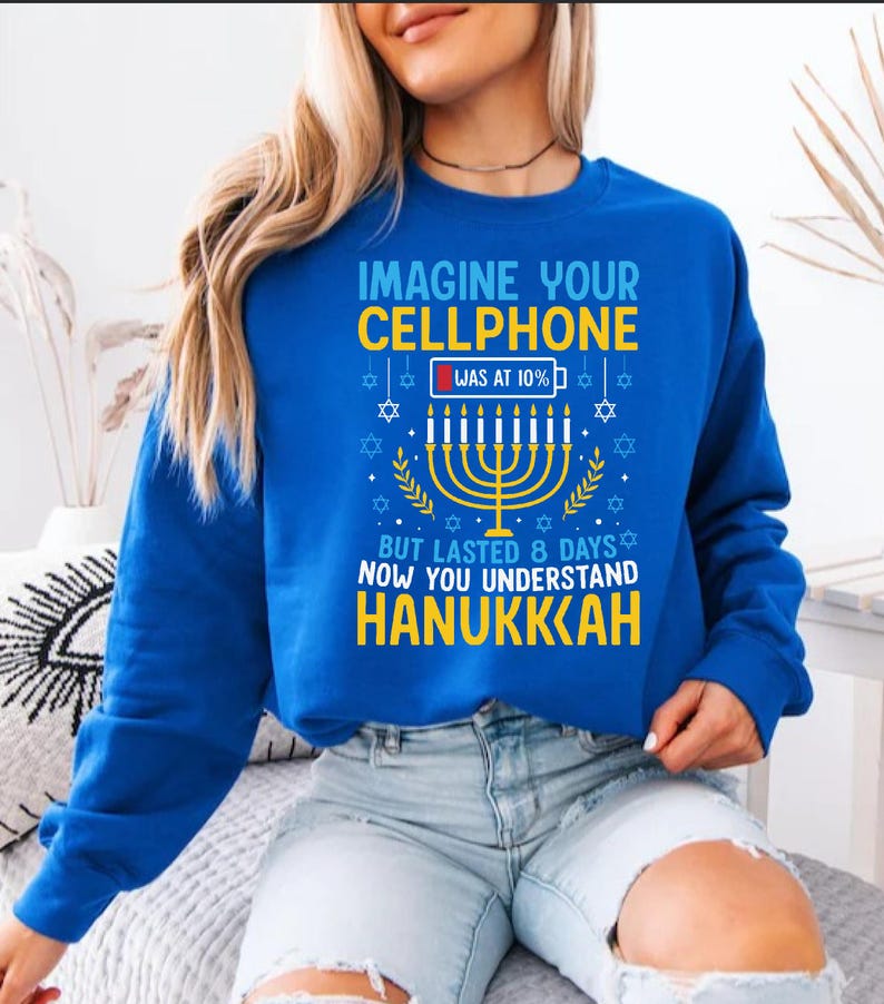 Cozy Hanukkah Sweatshirt, Cute Holiday Menorah Sweatshirt, Festive ...
