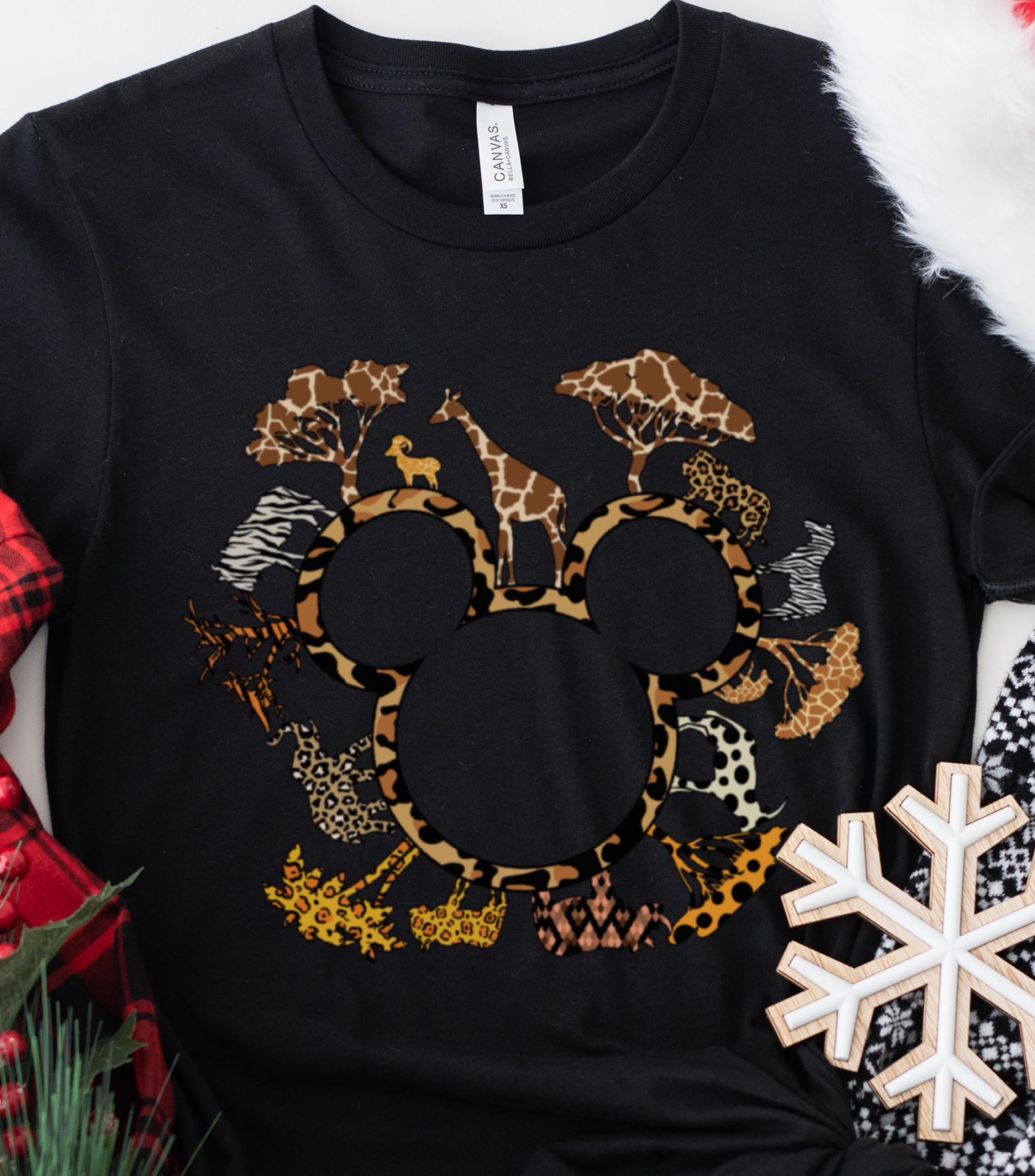 Safari Animal Kingdom T-shirt: Leopard Print Mickey Head - Etsy