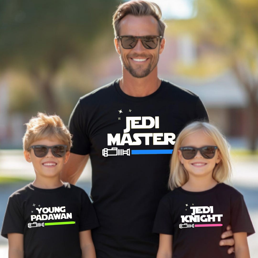 Jedi Master Young Padawan Tees, Jedi and Padawan Baby Shirt, Matching ...