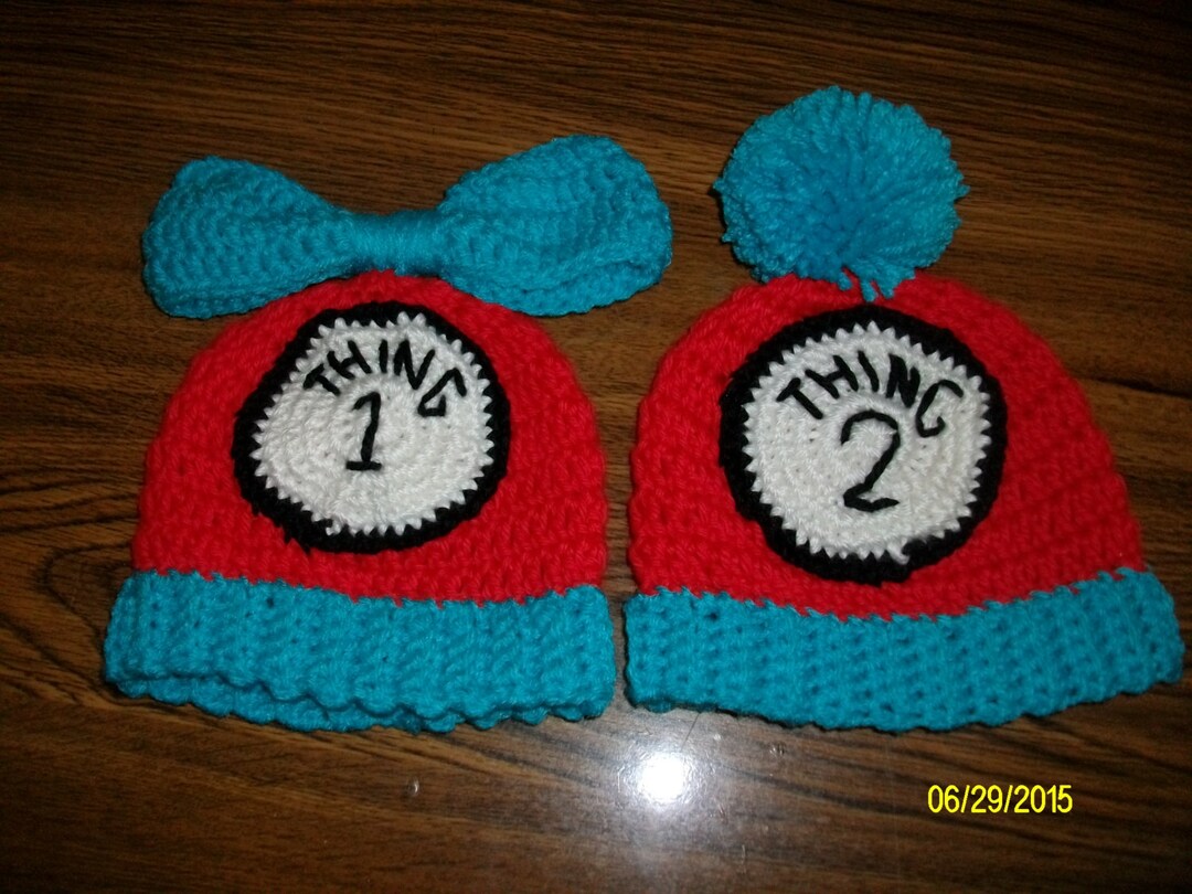 Thing 1 and Thing 2 Baby Hats - MADE TO ORDER - Etsy