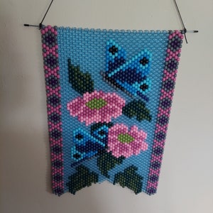 Butterfly and Flower Beaded Banner - Etsy