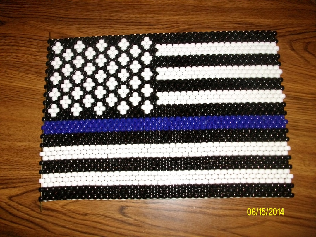 Thin Blue Line Flag Beaded Banner - Etsy