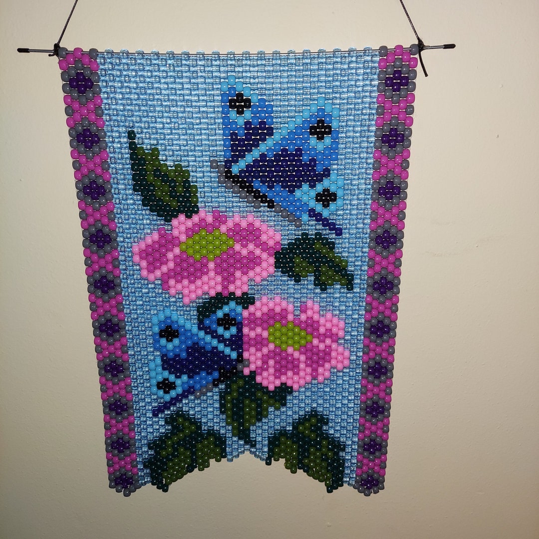 Butterfly and Flower Beaded Banner - Etsy