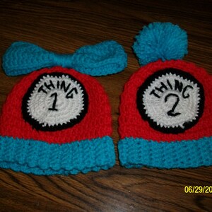Thing 1 and Thing 2 Baby Hats - MADE TO ORDER - Etsy